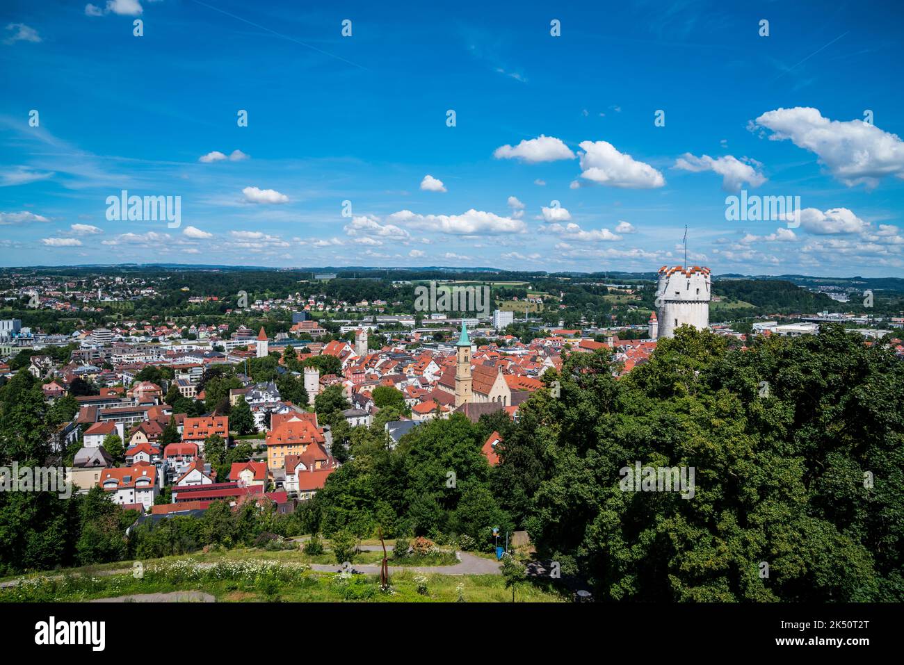 Germany, Panorama view above ravensburg city skyline of the beautiful ...