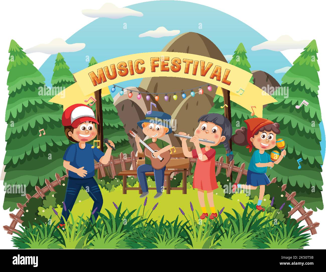 Children playing music outside Cut Out Stock Images & Pictures - Alamy