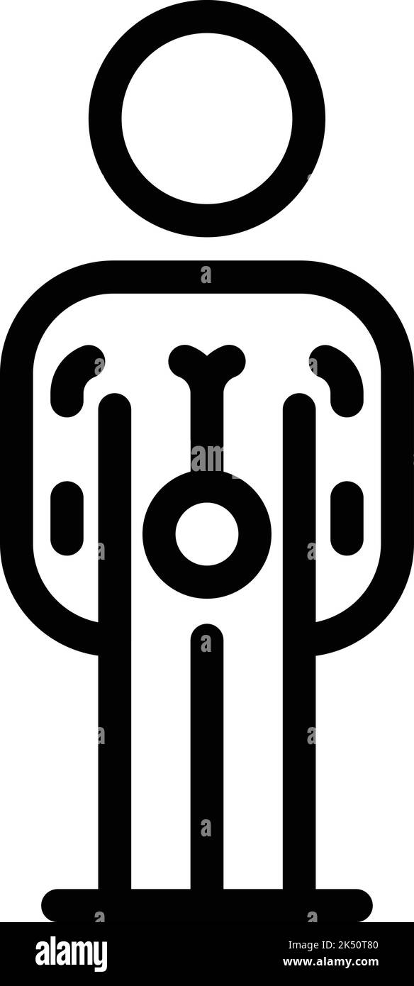 Metabolic man icon outline vector. Human system. Body energy Stock ...