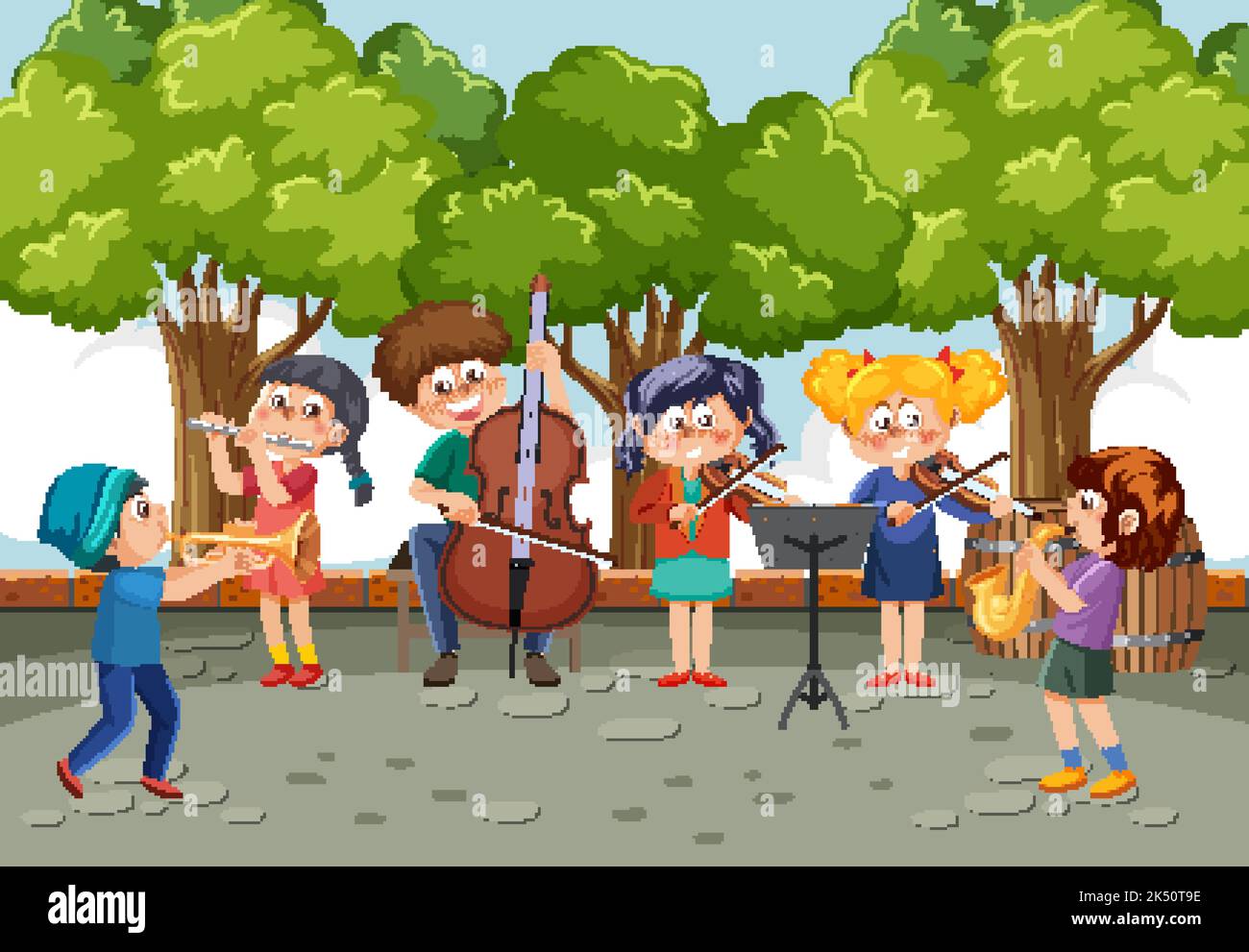 Band playing outside Stock Vector Images - Alamy