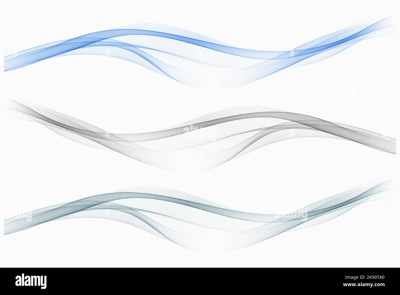 Set of colored smoky waves. Abstract wavy backgrounds. Transparent wave backgrounds for design ...