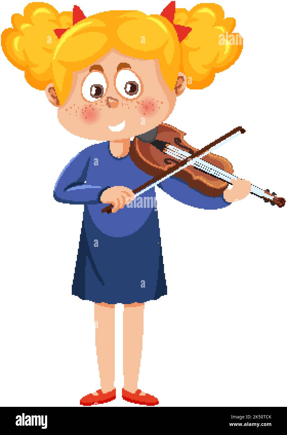 Cute girl playing violin illustration Stock Vector Image & Art - Alamy