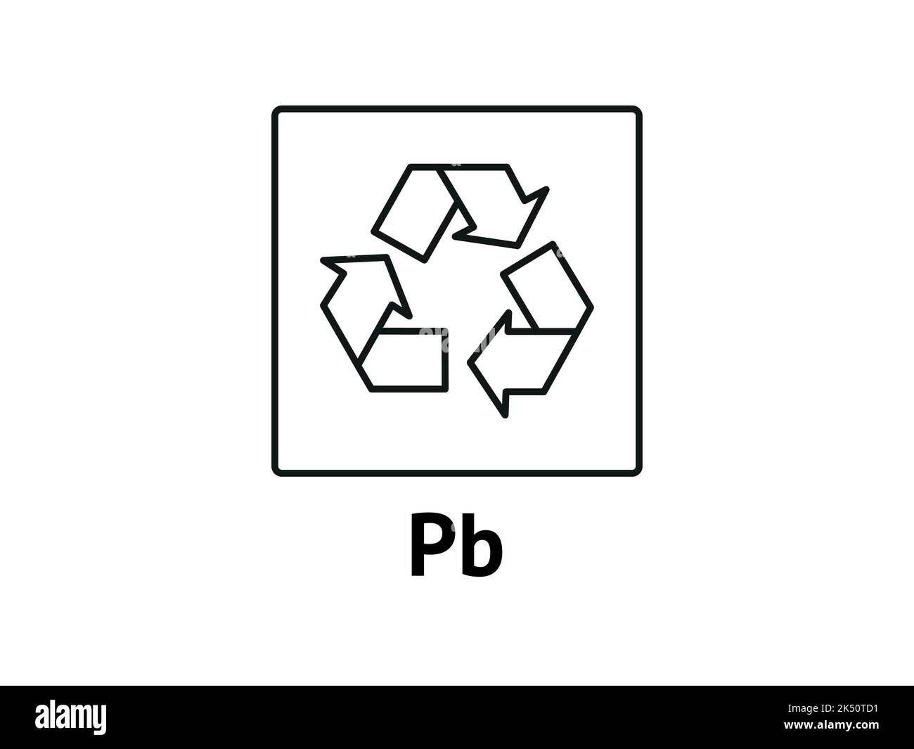 Batteries Recycling codes. Recycling symbol on an isolated background ...