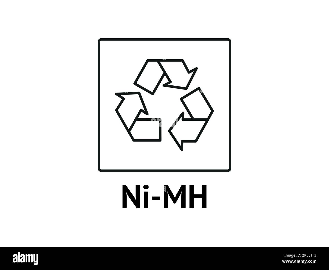 Batteries Recycling codes. Recycling symbol on an isolated background ...