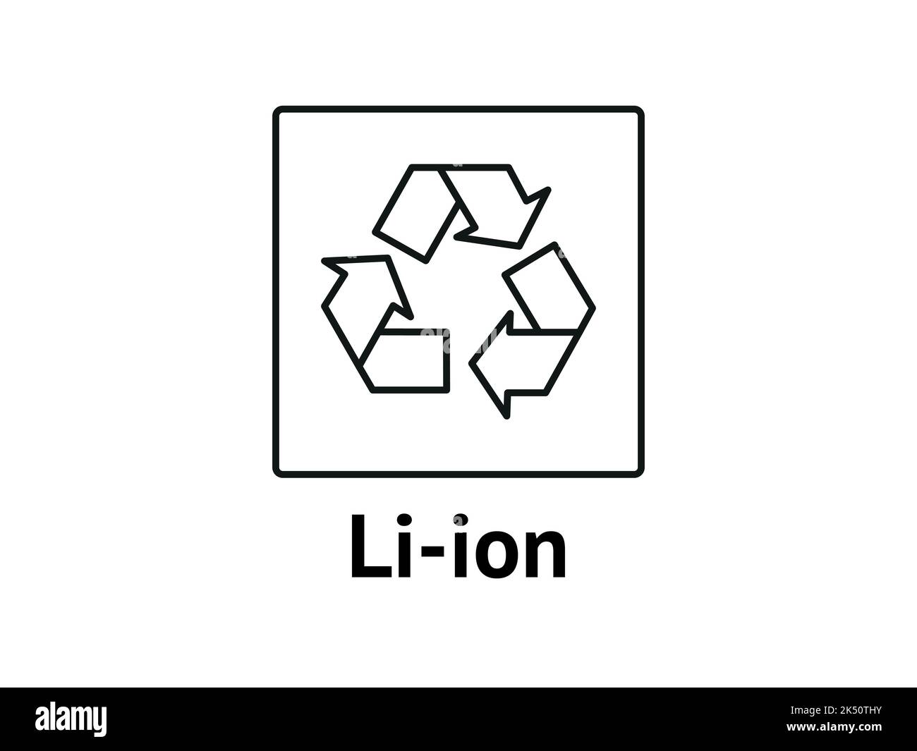 Batteries Recycling codes. Recycling symbol on an isolated background ...