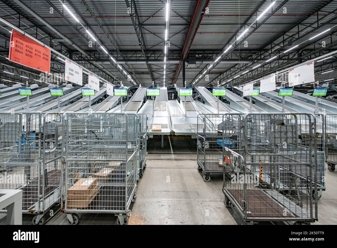 Illustration picture shows the the distribution center of Belgian postal service bpost ...
