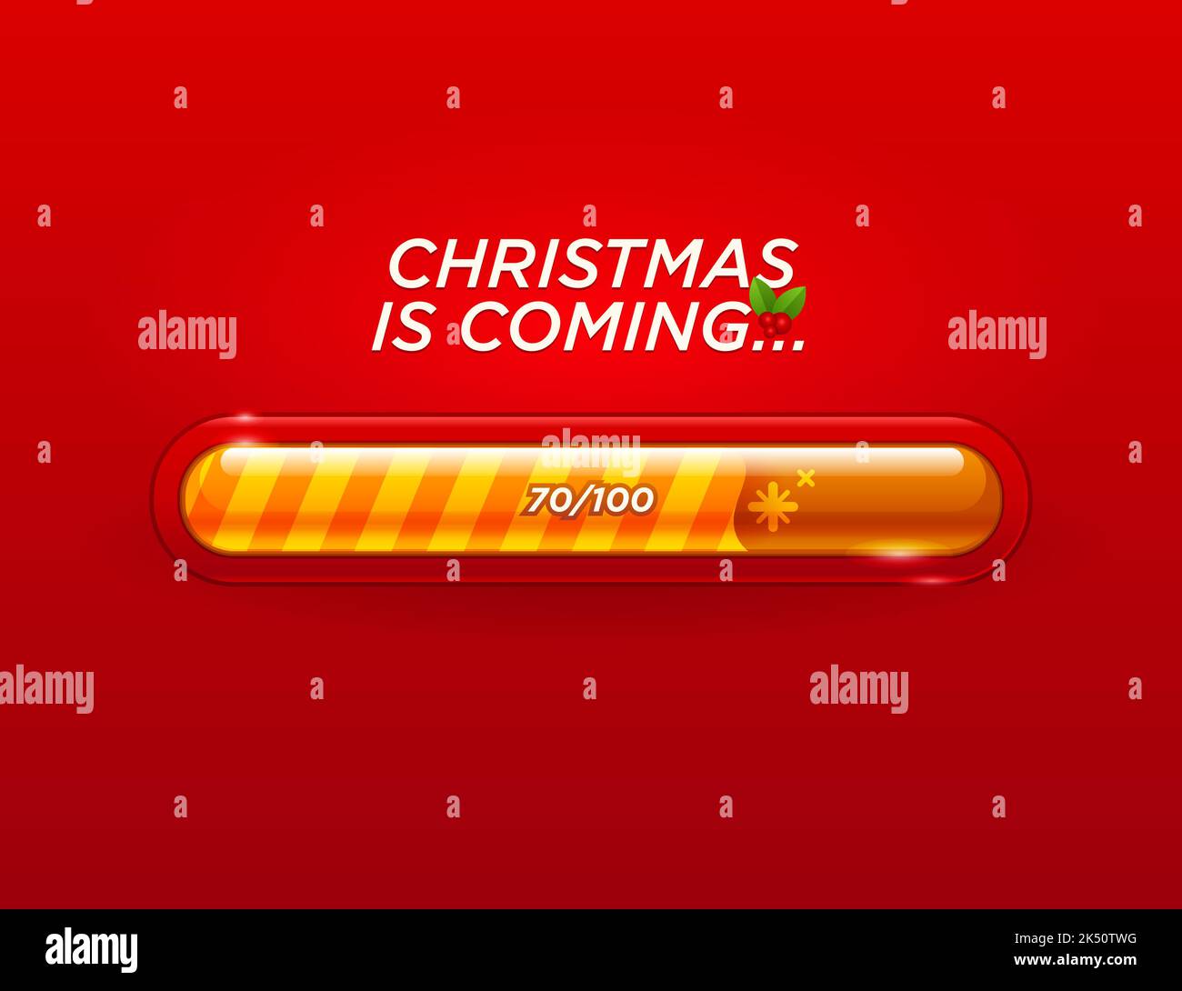 Progress bar christmas invitation xmas loading element on red ...