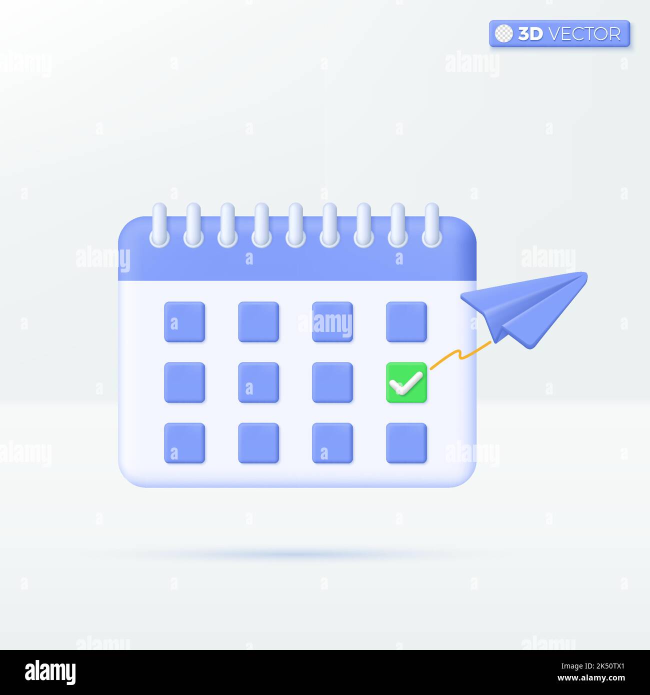 Calendar and check for travel icon symbols. planning a vacation, paper ...