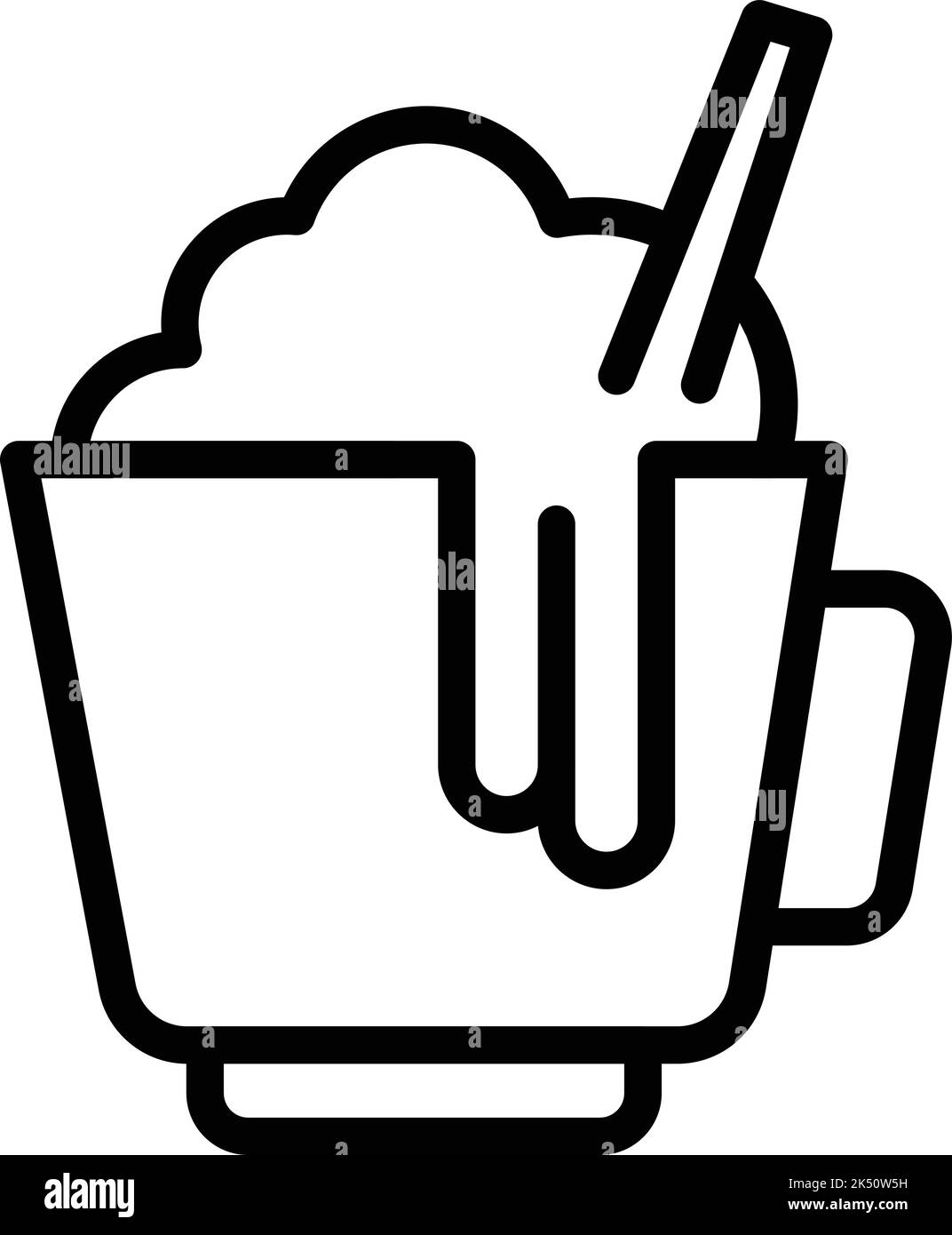 Hot chocolate cup icon outline vector. Candy food. Cake cupcake Stock ...