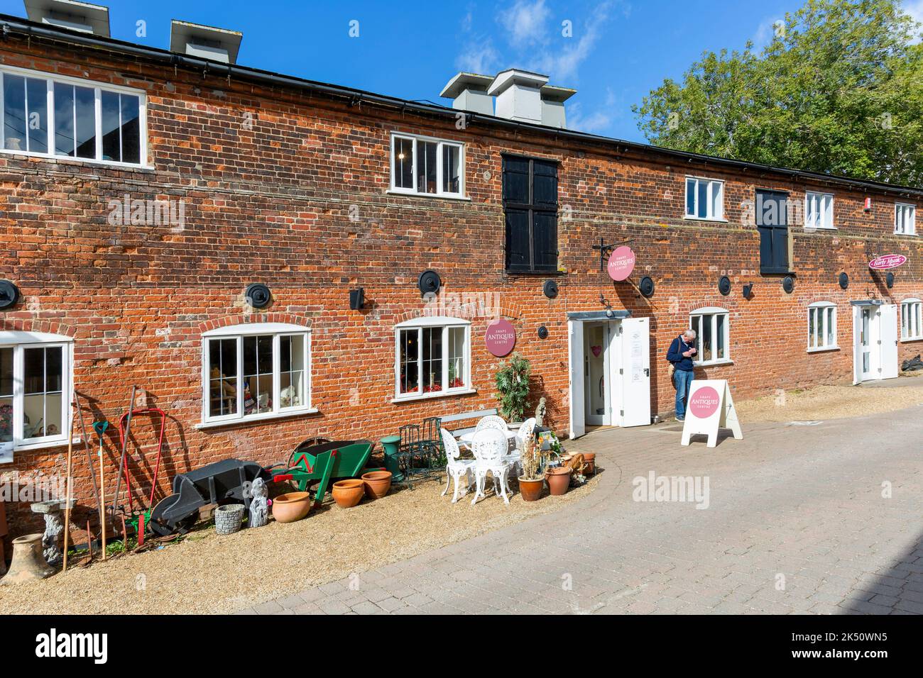 Antique shop in converted industrial building, Snape Maltings, Suffolk ...