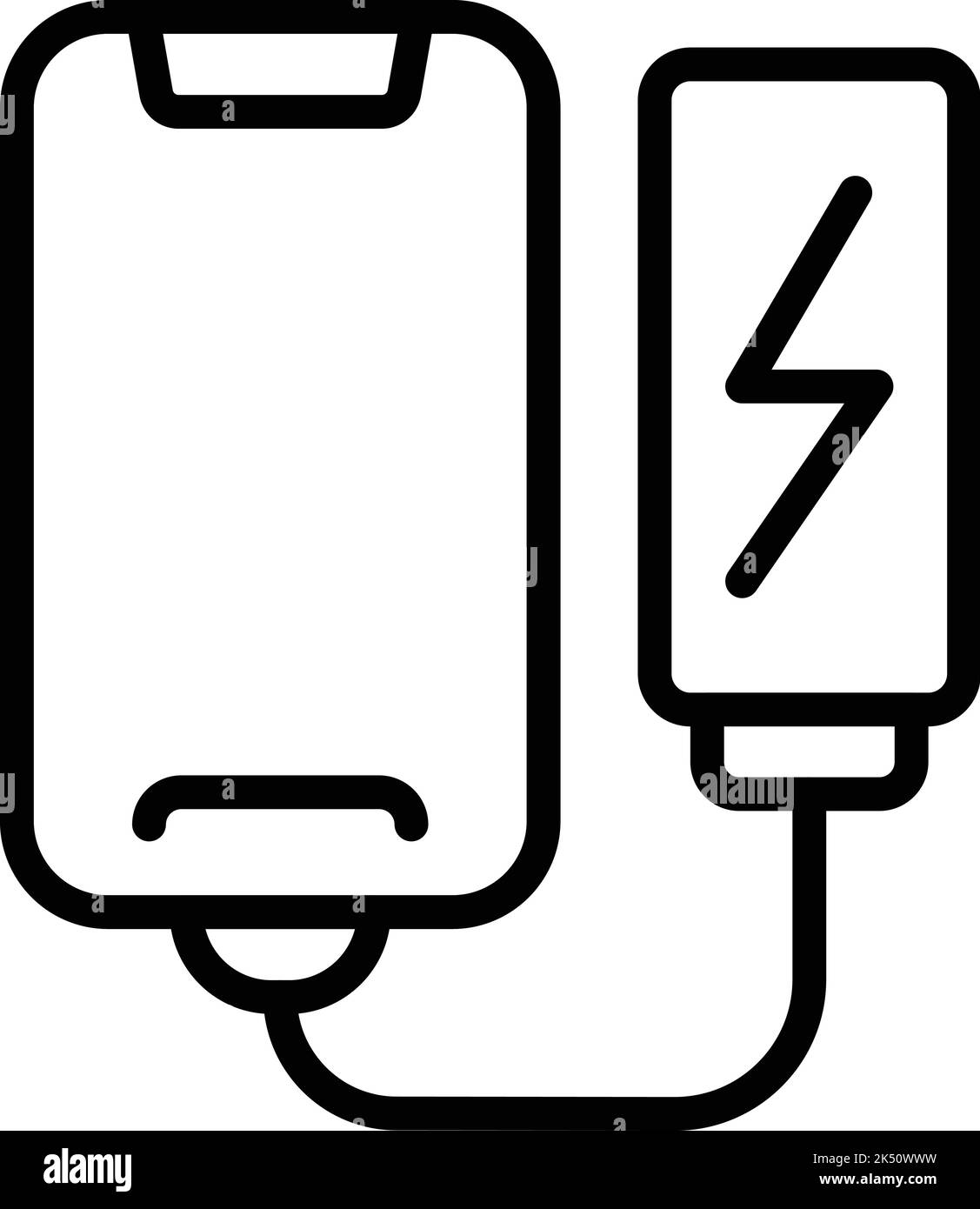 Full charging phone icon outline vector. Power charger. Solar ...