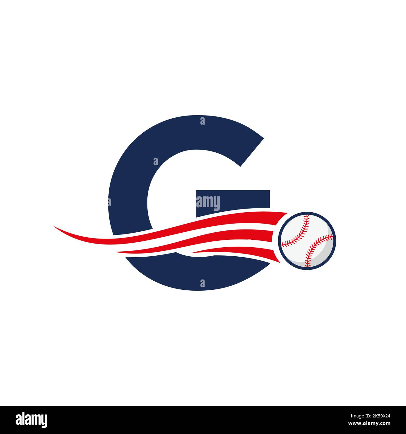 Letter G Baseball Logo Concept With Moving Baseball Icon Vector ...