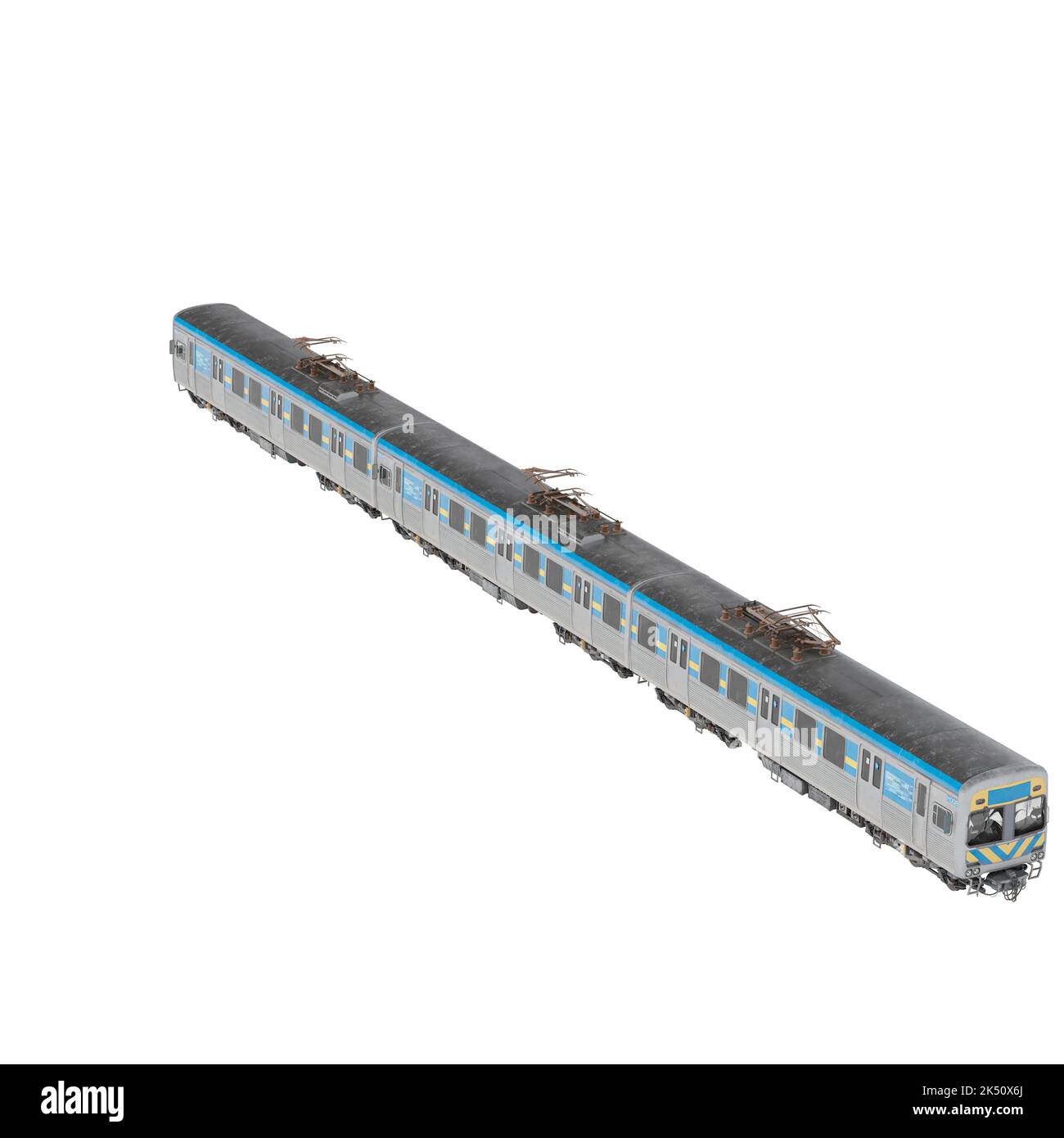 A 3d rendered scale model of a train against a white background Stock ...