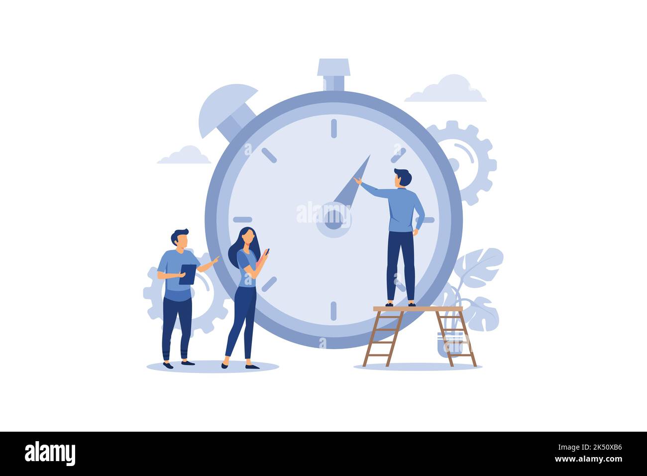 stopwatch on white background, express services, time management ...