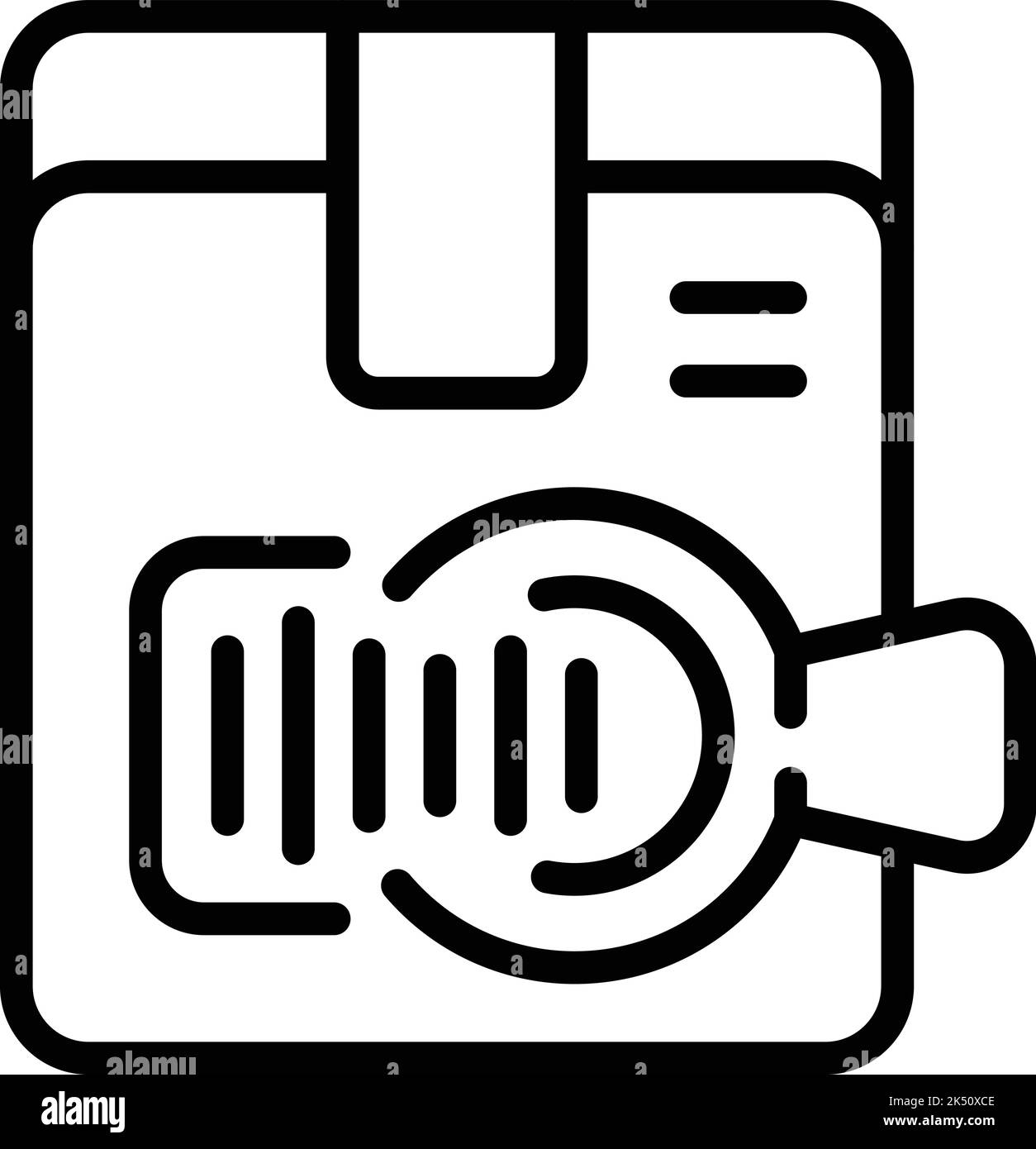 Scan water parcel icon outline vector. Service delivery. Cooler company ...
