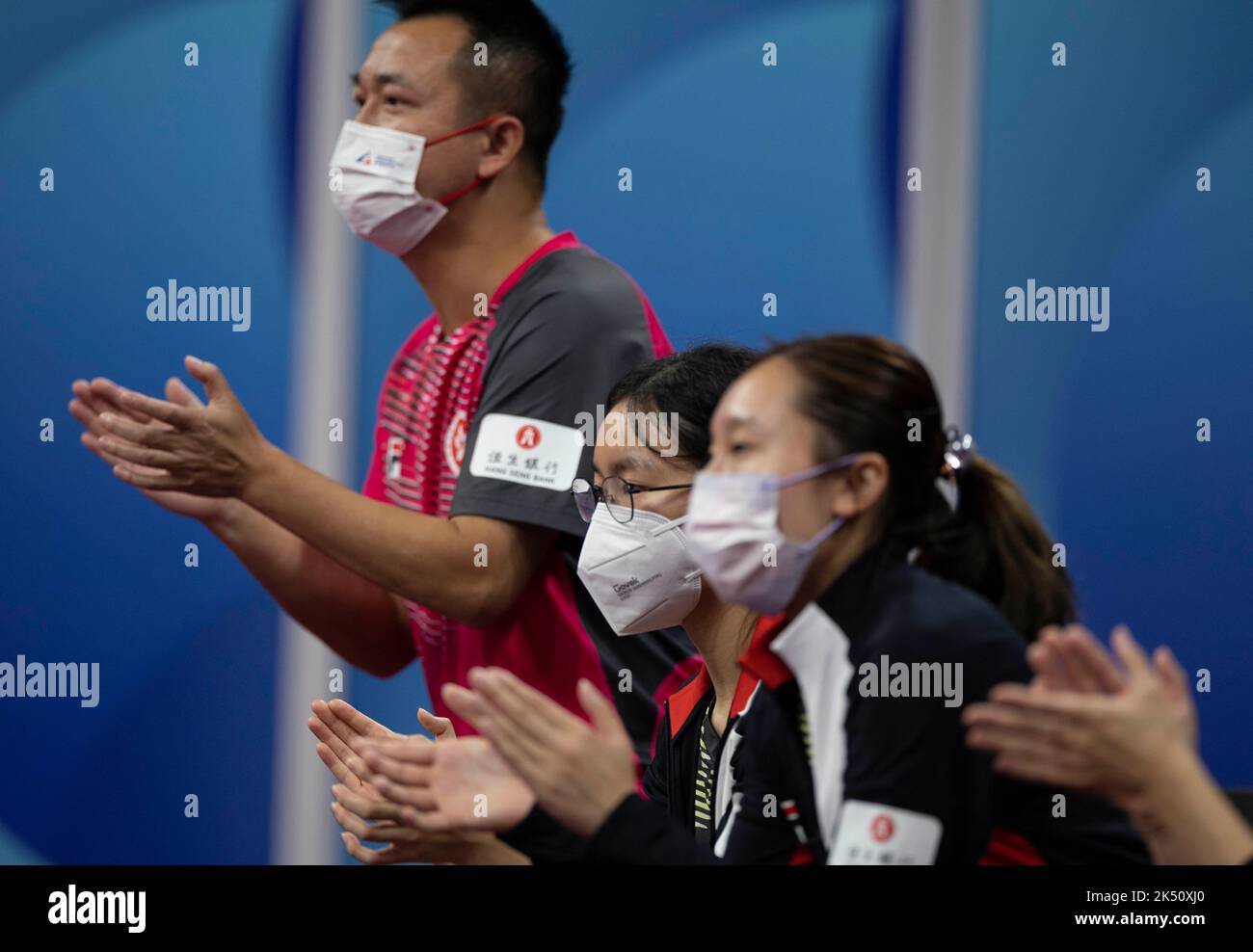 CHENGDU, CHINA - OCTOBER 5, 2022 - Chinese Hong Kong team coach cheer ...
