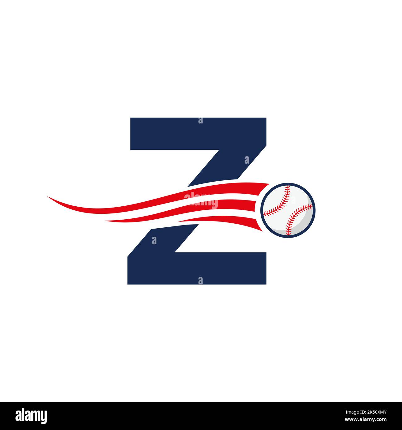 Letter Z Baseball Logo Concept With Moving Baseball Icon Vector ...