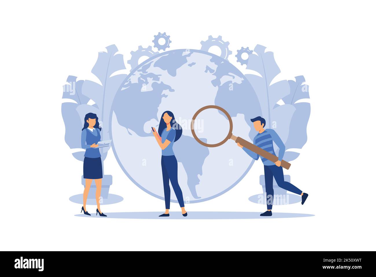 Outsourcing teamwork concept. Vector graphic design flat cartoon illustration Stock Vector Image ...