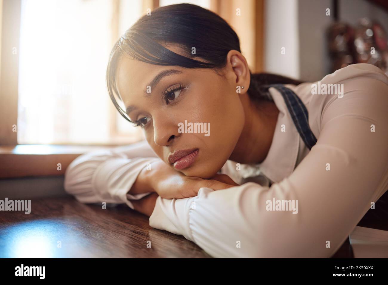 Depression, mental health and sad student girl depressed over ...