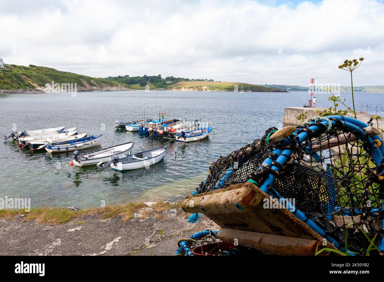 The tiny harbour at Portscatho, Gerrans Bay, Roseland Peninsula ...