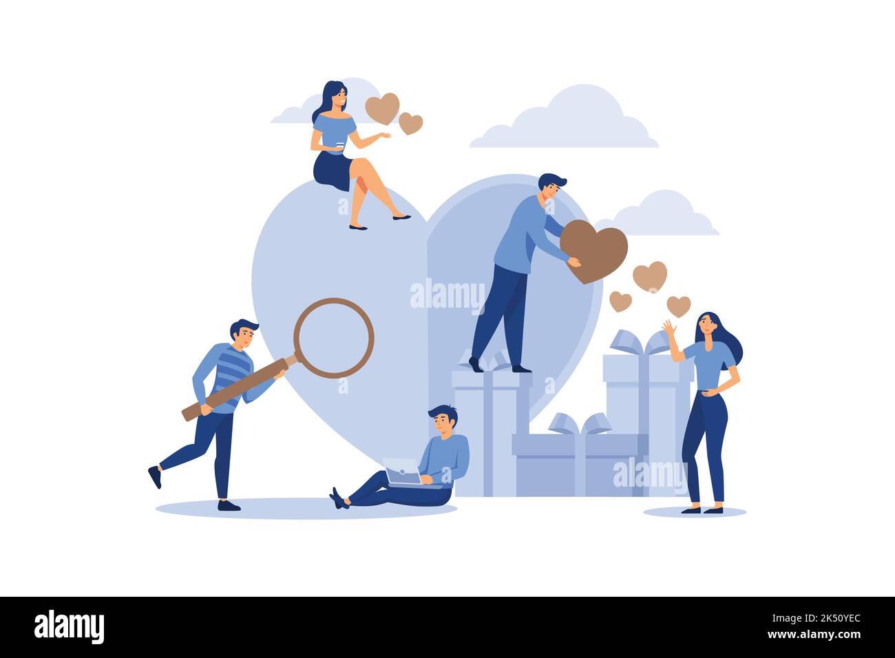 preparation for Valentine's Day, teamwork, big heart, love holiday ...