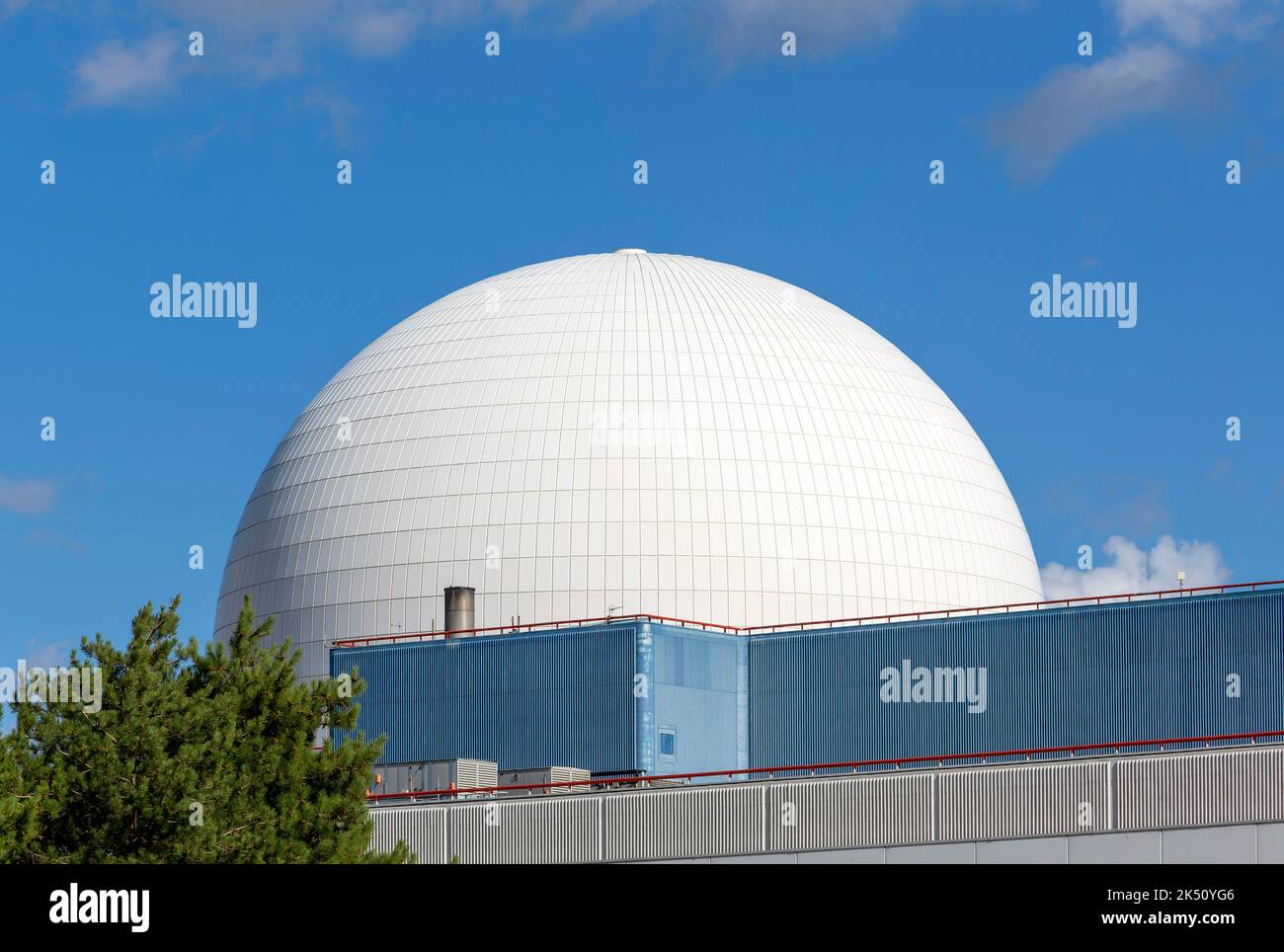 White dome PWR Pressurised Water Reactor nuclear power station ...