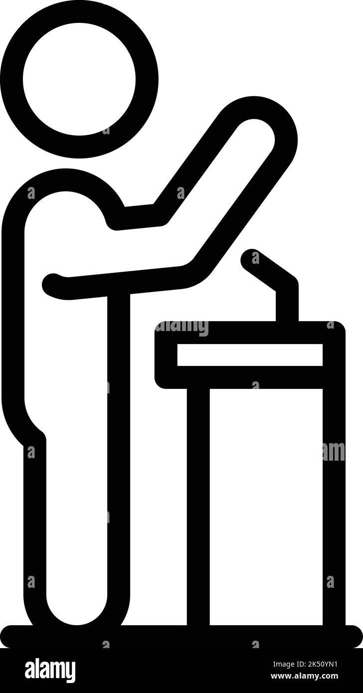 Speaker class icon outline vector. Election student. Debate speech ...