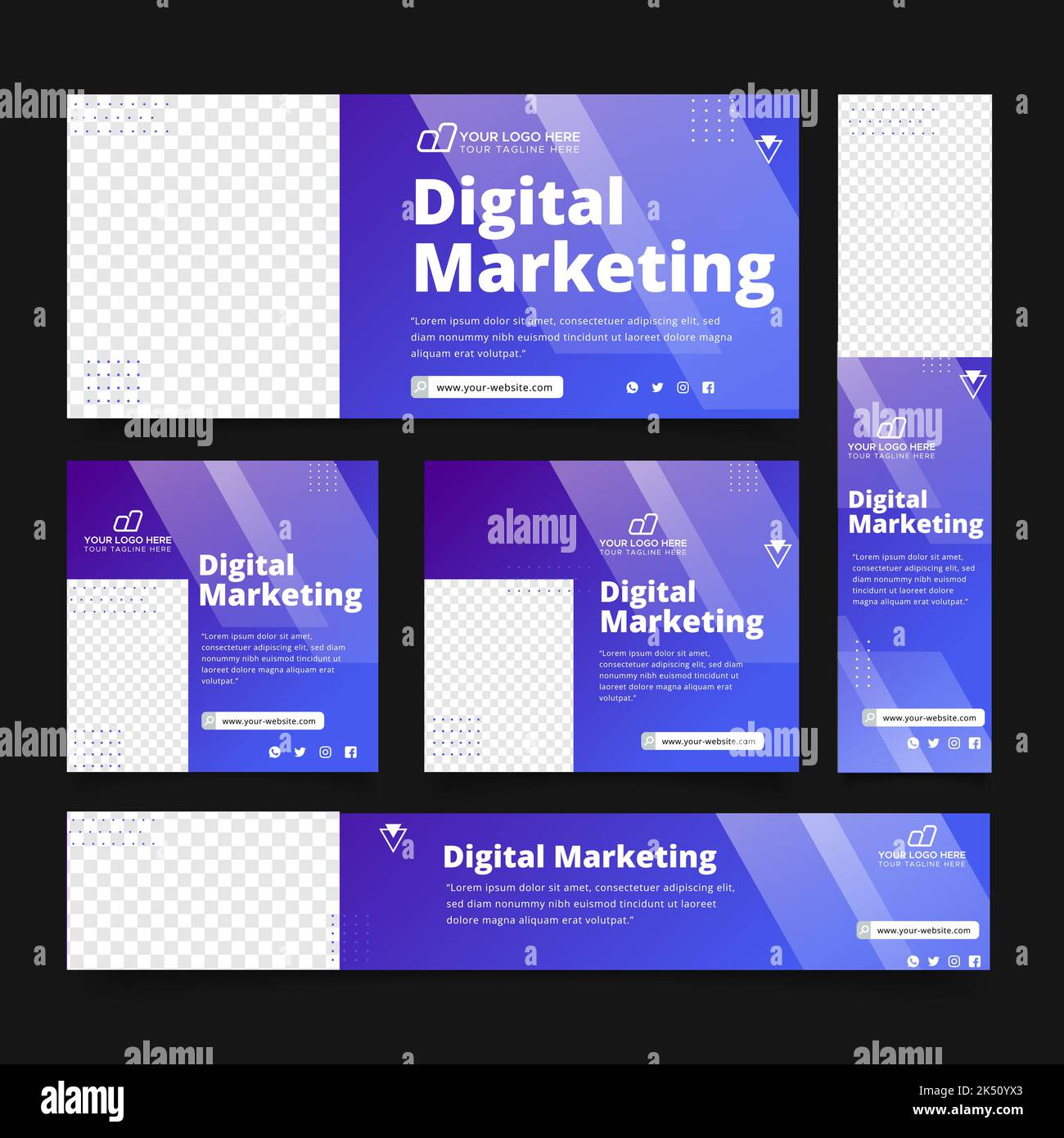 Web Banner Template, Social Media Cover Template design vector Stock ...