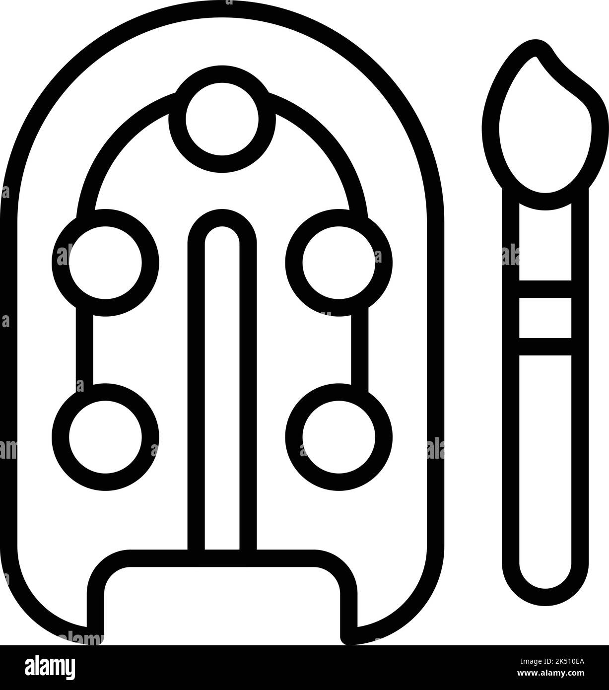 Artist kid line pencil drawing vector paint Black and White Stock ...