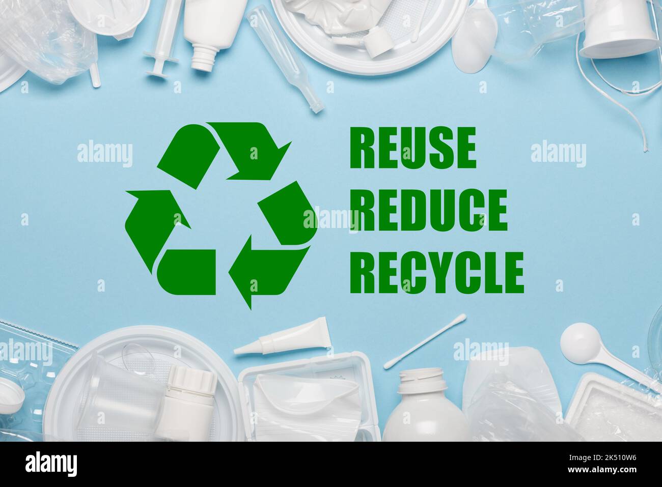 Recycling sybmol with reuse reduce recycle slogan surrounded by single ...