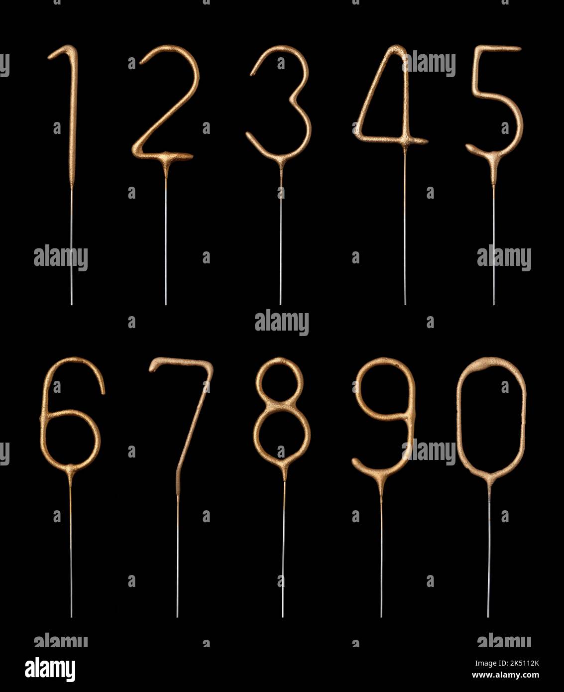 Golden sparklers in numbers hi-res stock photography and images - Alamy