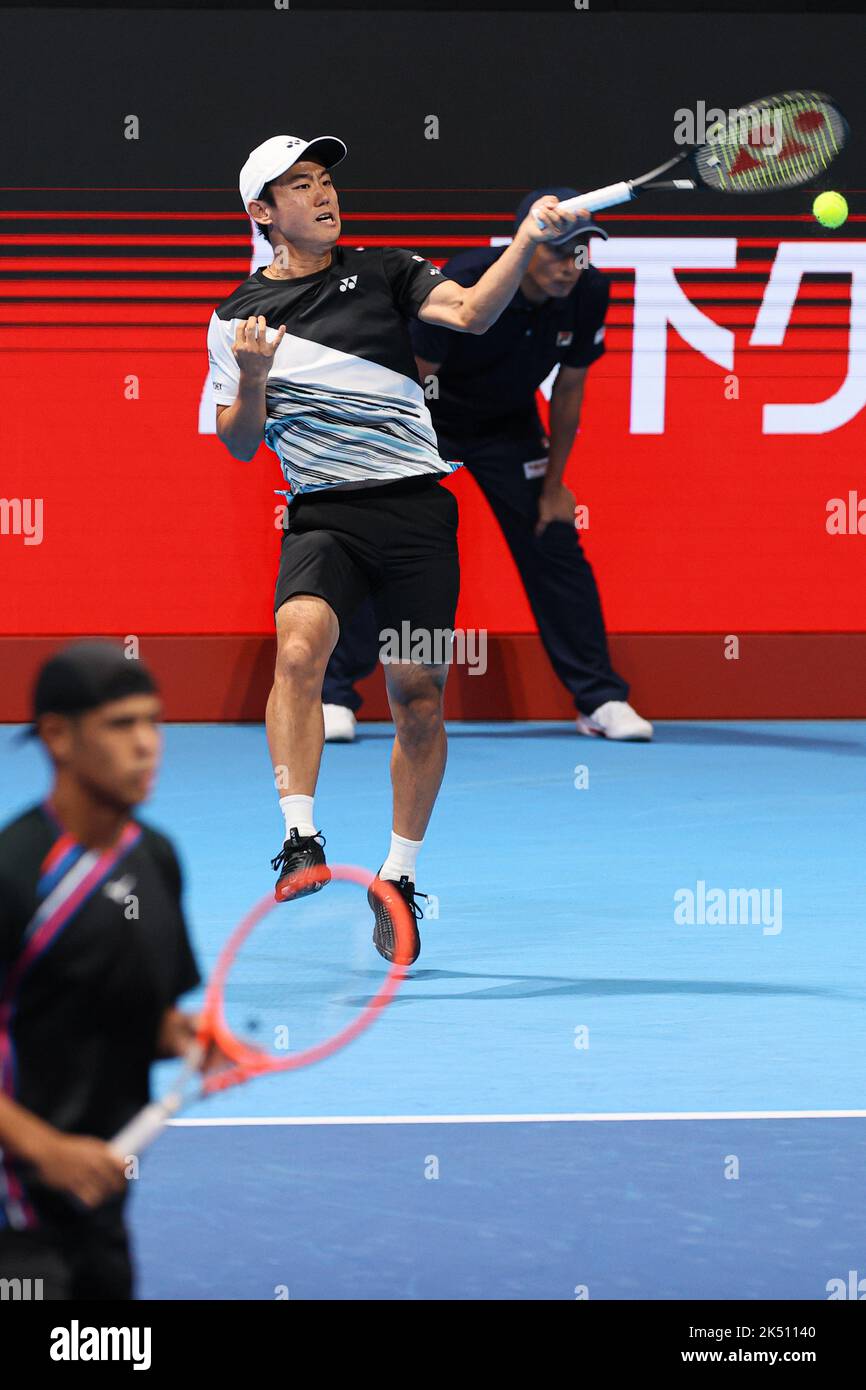 Rakuten Mobile Arena, Tokyo, Japan. 5th Oct, 2022. Yoshihito Nishioka Kaichi Uchida (JPN ...