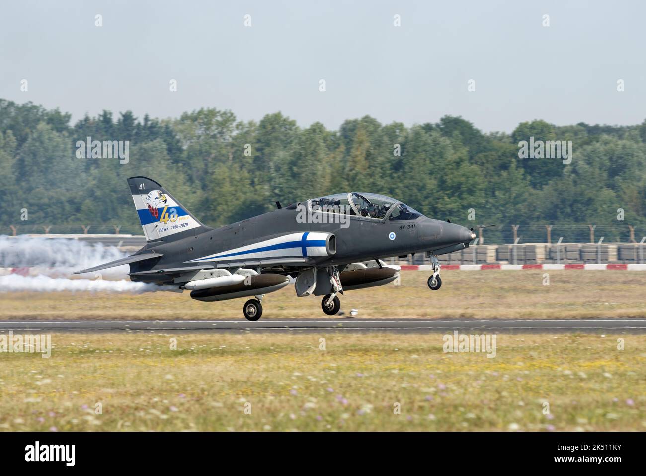 British Aerospace Hawk Jet Trainer of the Finnish Air Force takes off ...
