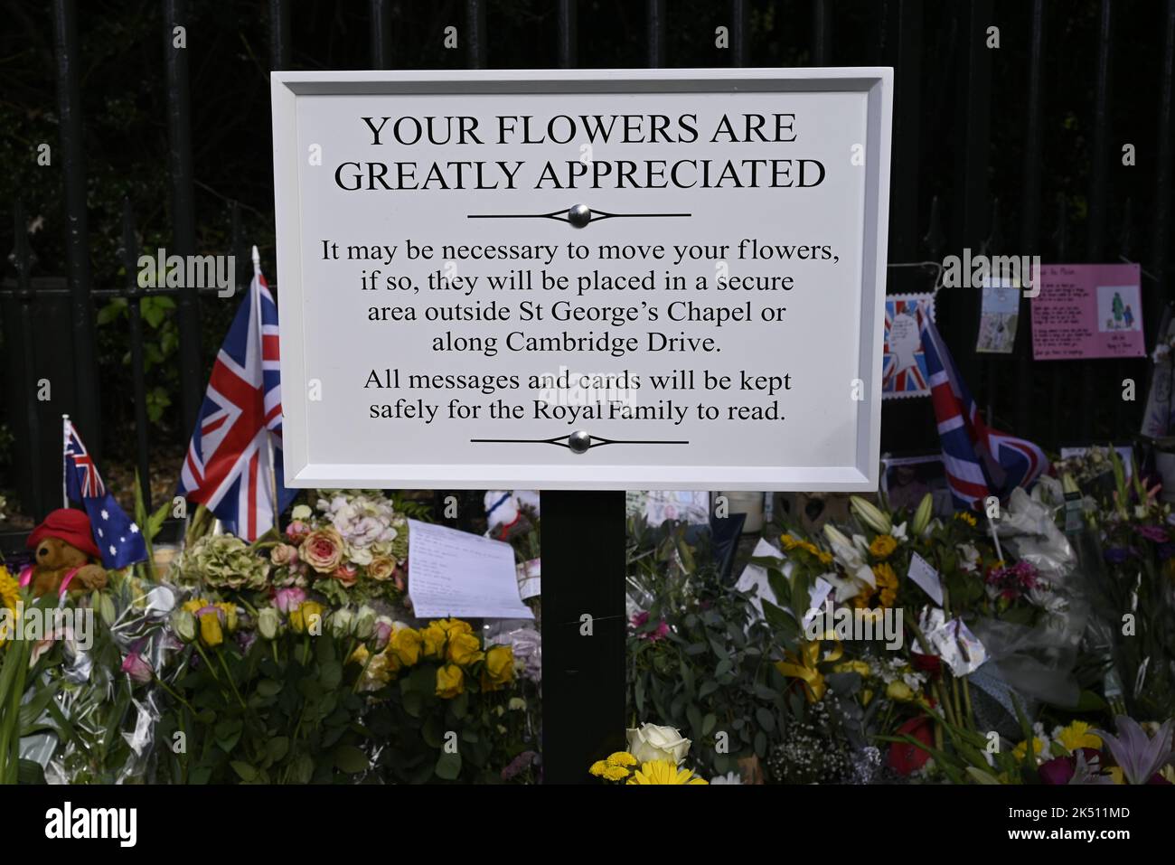Floral tributes laid by members of the public following the death of ...