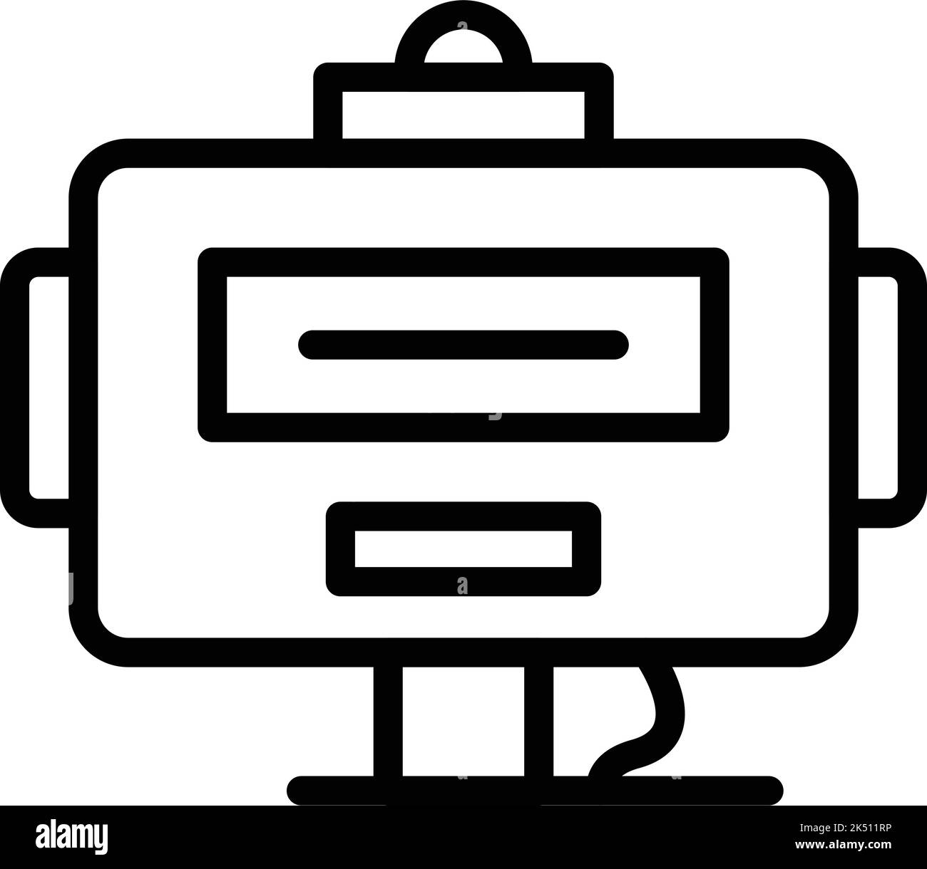 Robot head icon outline vector. Cute bot. Android child Stock Vector ...