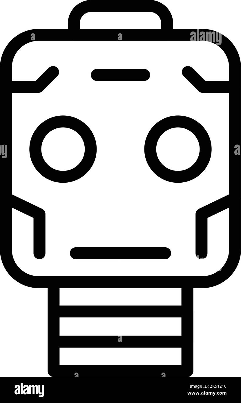Head robot icon outline vector. Cute toy. Android ai Stock Vector Image ...