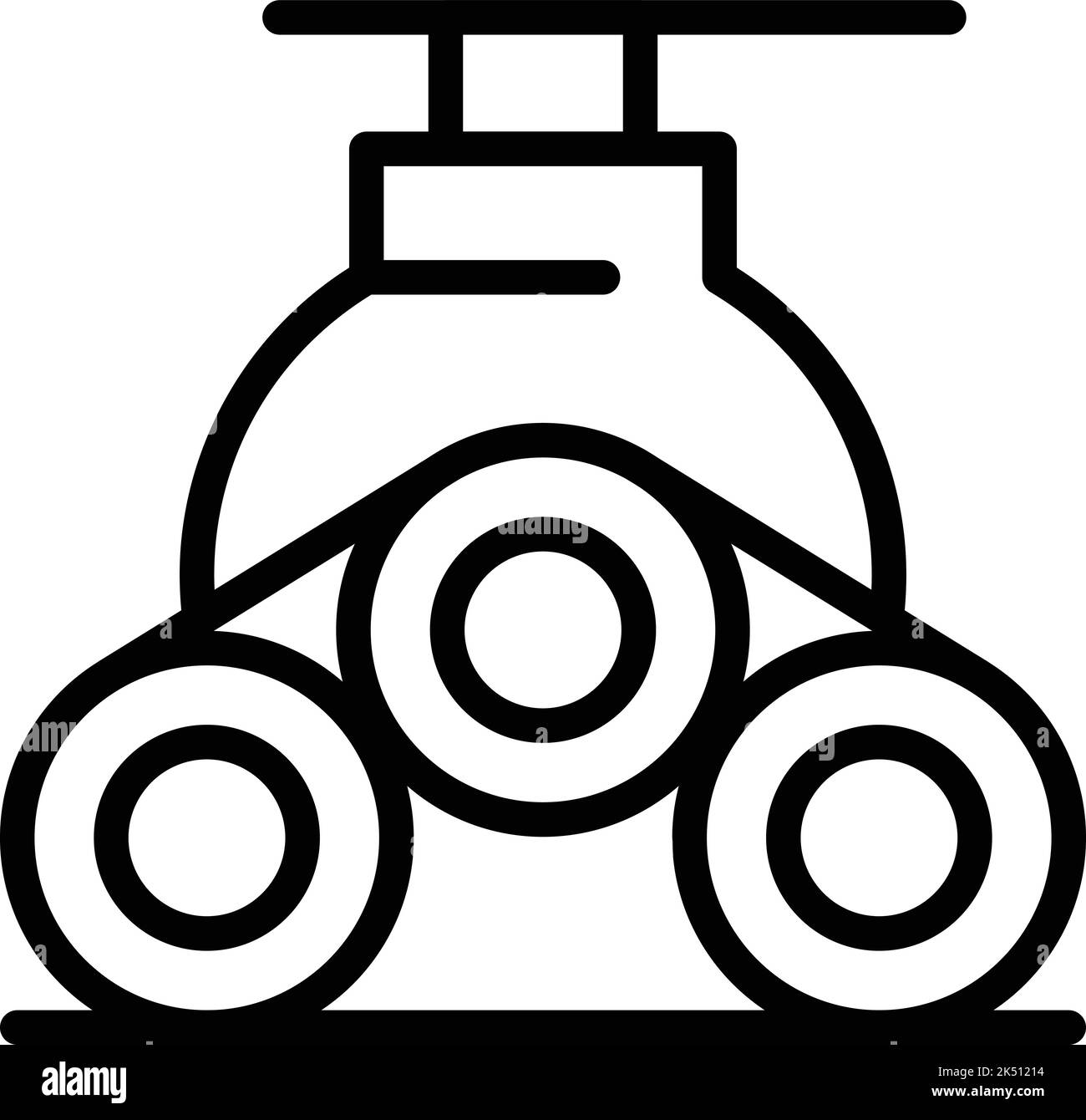 Space Ai Robot Icon Outline Vector Android Mascot Toy Bot Stock