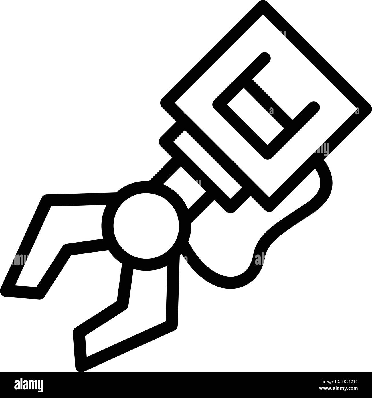 Hand robot ai icon outline vector. Future robot. Cute toy Stock Vector ...
