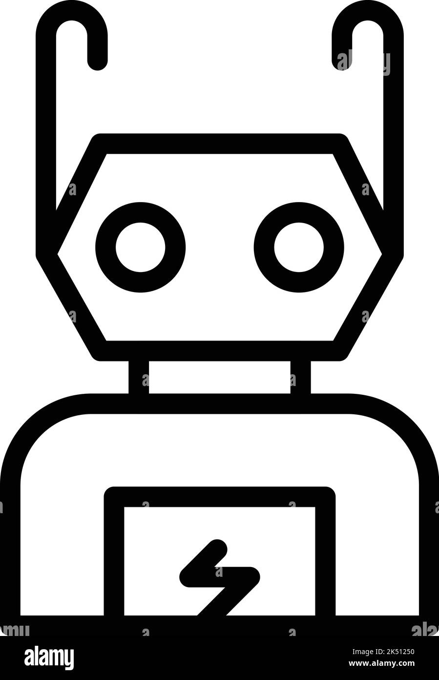 Robot energy icon outline vector. Cute toy. Bot future Stock Vector ...