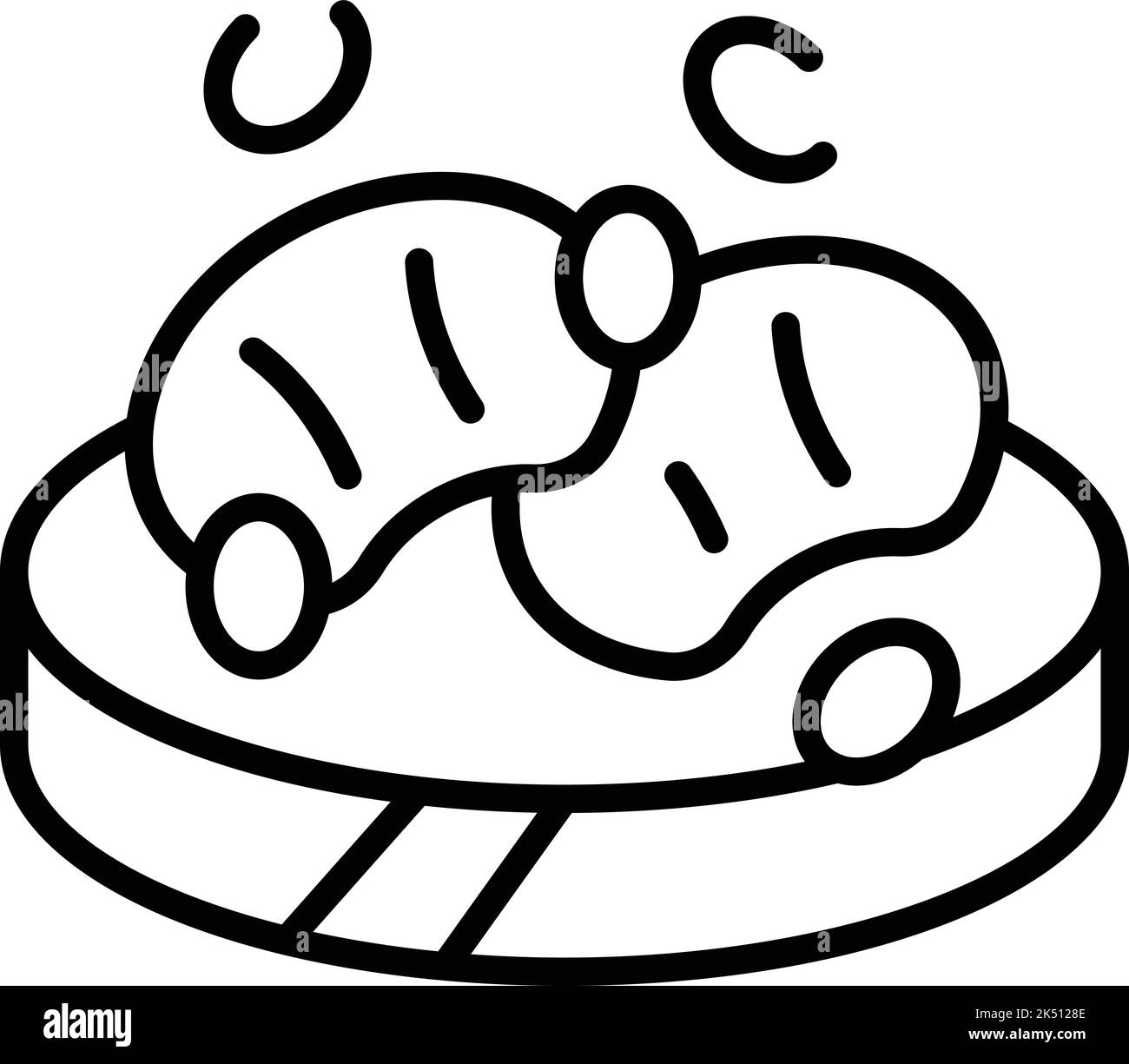 Shrimp bruschetta icon outline vector. Food appetizer. Italian buffet ...