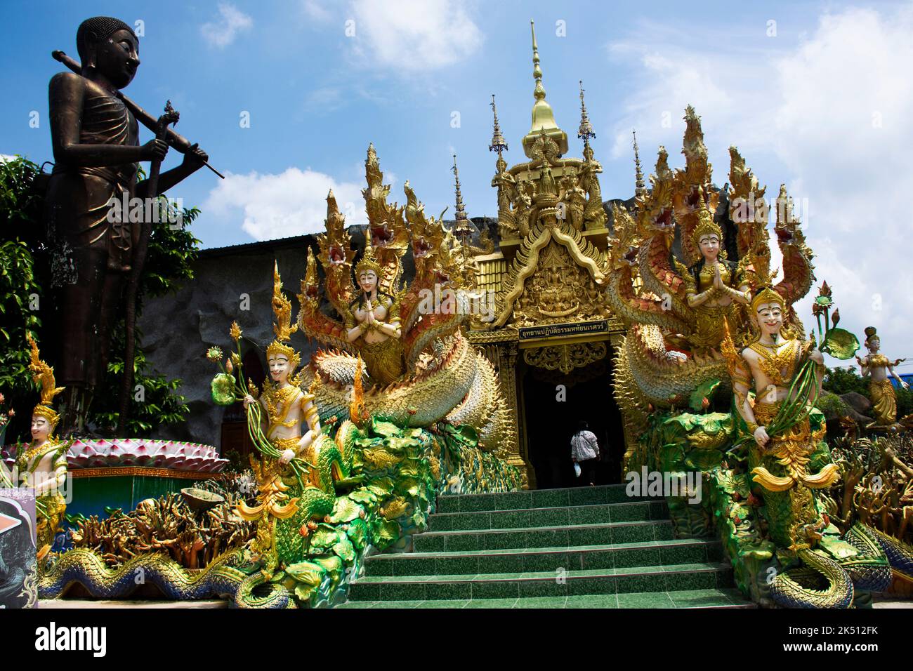 Tunnel gate naga cave statue for thai people travel visit respect ...