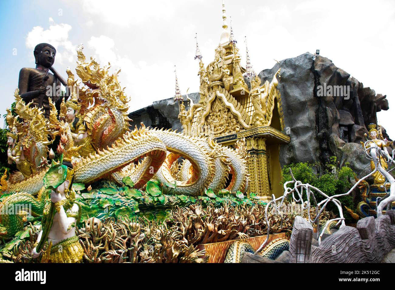 Tunnel gate naga cave statue for thai people travel visit respect ...