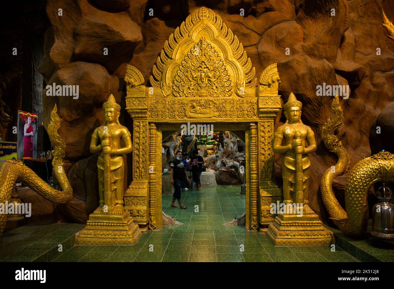Tunnel gate entrance to naka cave underground for thai people travel ...