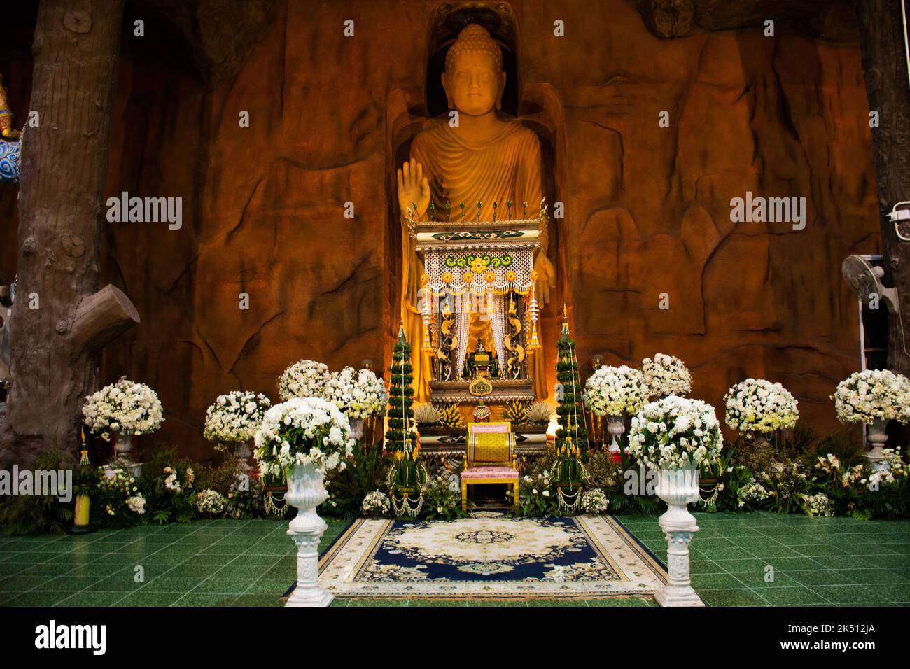 Carving stone and sculpture rock buddha image statue on stone wall for ...