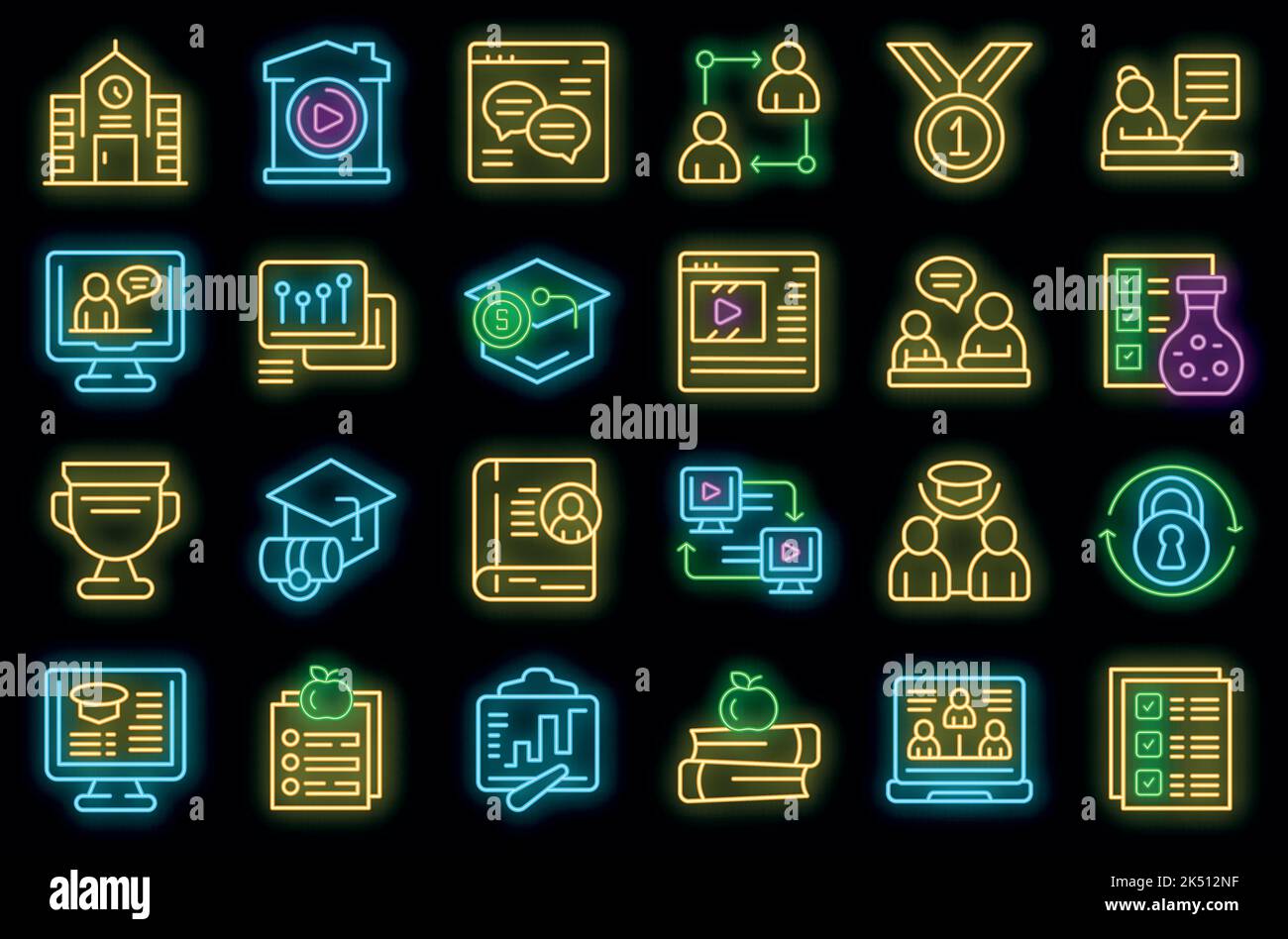 Private lesson icons set outline vector. Business boy. Child class ...