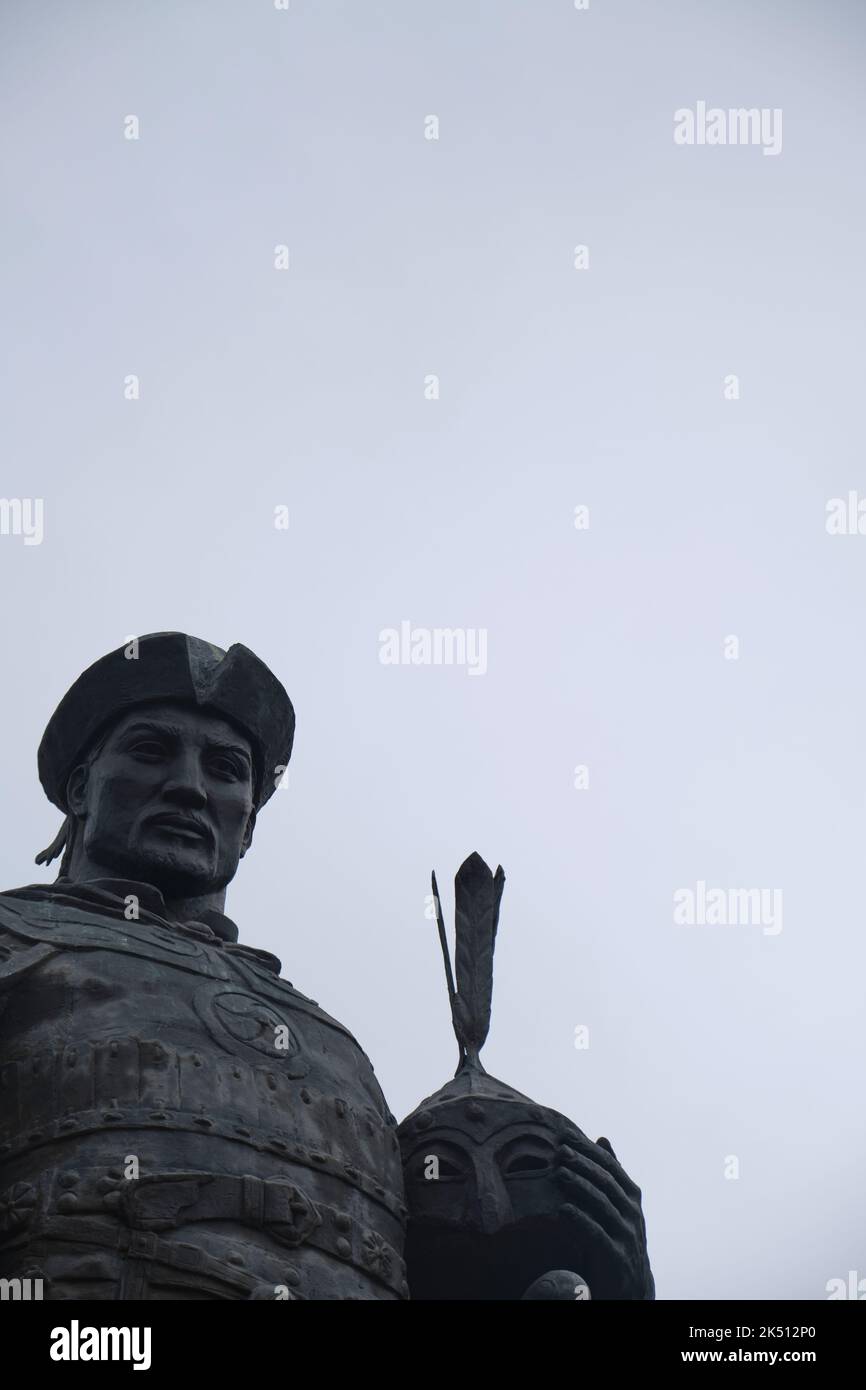 A detail of the bronze statue of a monument of the founders of the ...