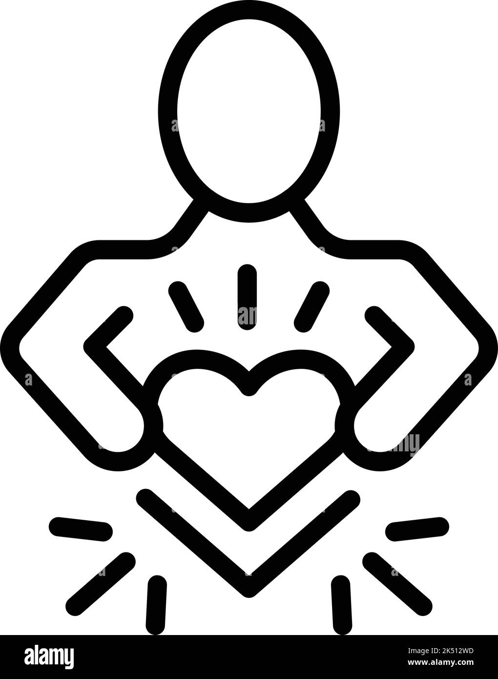 Keep love icon outline vector. Stress mind. Calm health Stock Vector ...