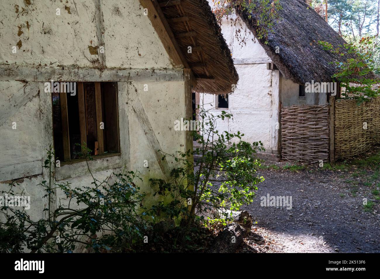Traditional English village buildings from 1642 in the historical ...