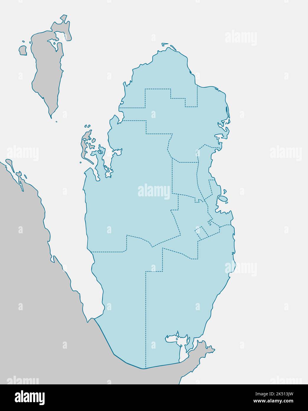 Qatar administrative divisions map illustration ( no text Stock Vector ...