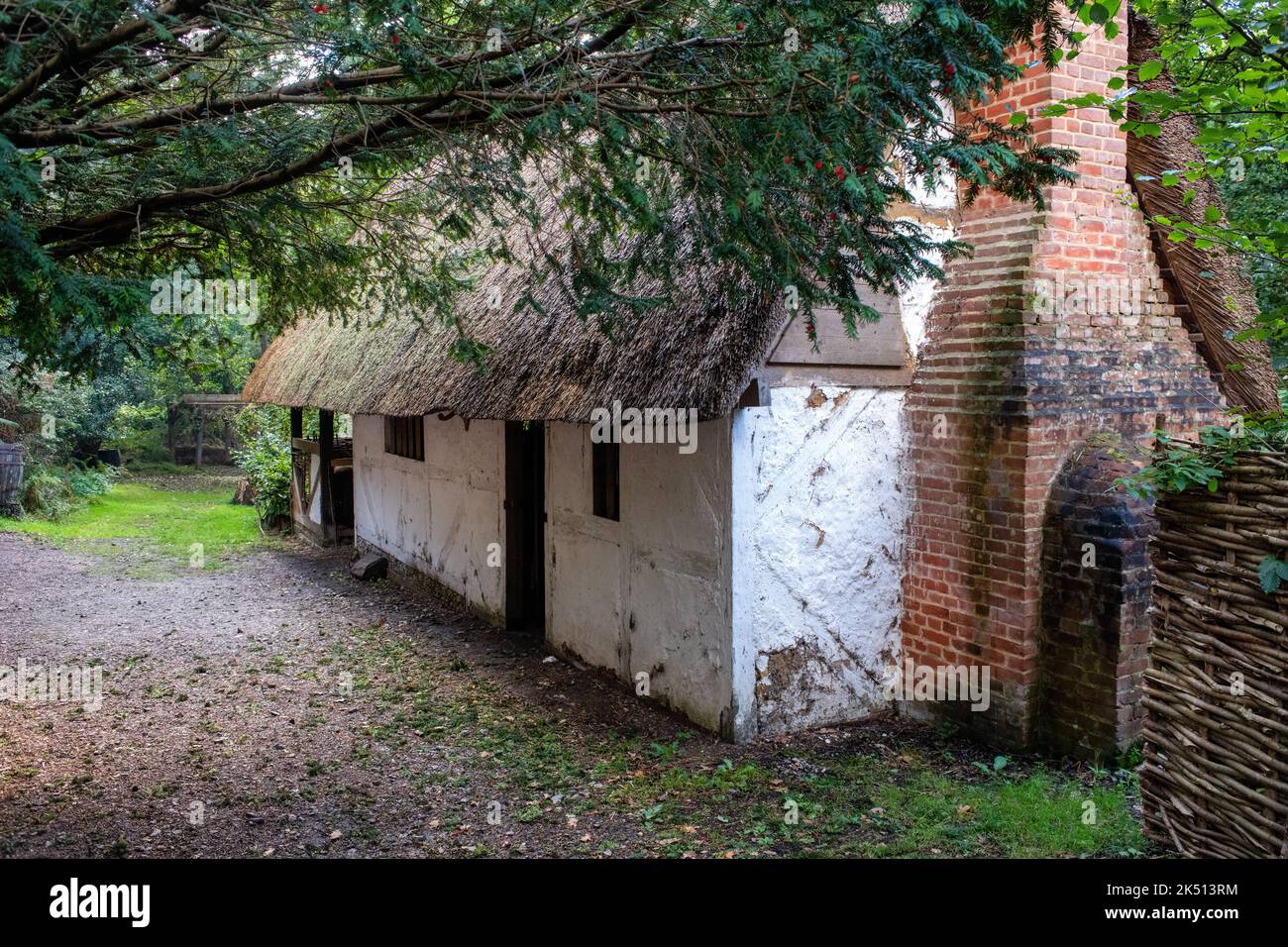 Traditional buildings in Little Woodham, a recreated medieval village ...